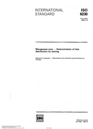 ISO 6230:1989 Марганцевые руды; определение распределения по размерам ...